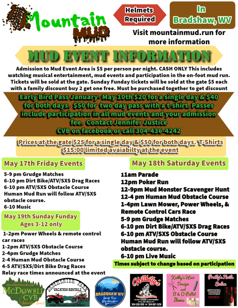 Schedule of Events – Mountain Mud